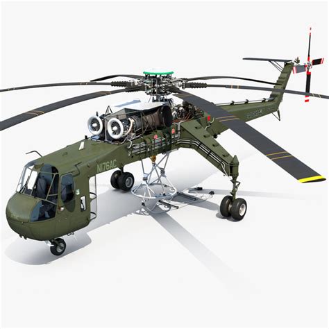 Sikorsky S 64 Skycrane Helicopter Model Turbosquid 1486456