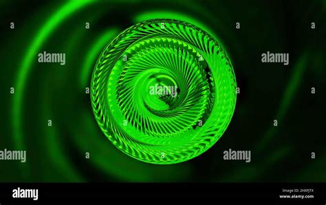 Spinning Colorful Round Shaped Object Crossed By Bending Lines Seamless Loop Design Rotating