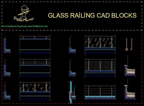 Glass Railing Dwg ⏬ In Autocad Block Drawing 140 Mb