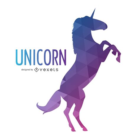 Descarga Vector De Silueta De Unicornio Poligonal