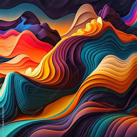Horizontal Colorful Abstract Wave Background With Dark Salmon Vector 3d Abstract Background