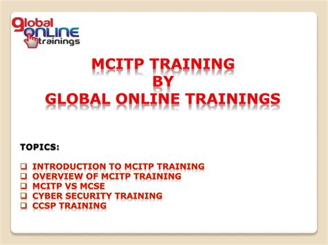 Ppt Mcitp Training Mcitp Certification Online Course Powerpoint