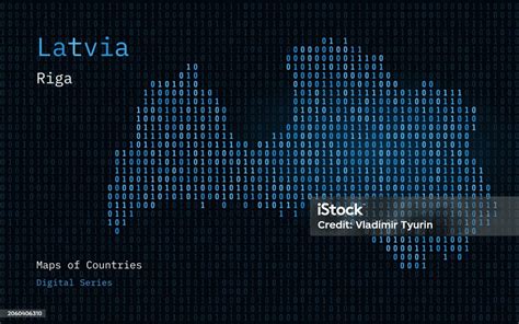 Latvia Map Shown In Binary Code Pattern Matrix Numbers Zero One 0에 대한 스톡 벡터 아트 및 기타 이미지 Istock