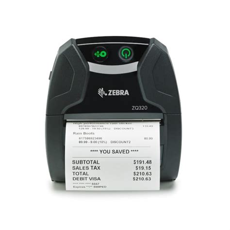 Zebra ZQ320 Label Printer Barcode Scanner RFID Mobility