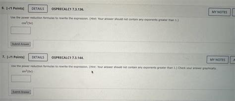 Solved [ 1 Points] Osprecalc1 7 3 136 Use The Power