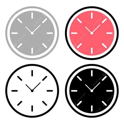 Ilustração Do ícone Do Relógio Analógico Com Várias Opções De Cores