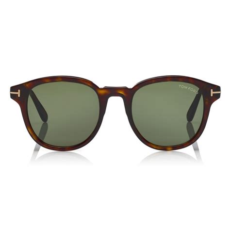 Tom Ford Jameson Sunglasses Round Acetate Sunglasses Dark Havana