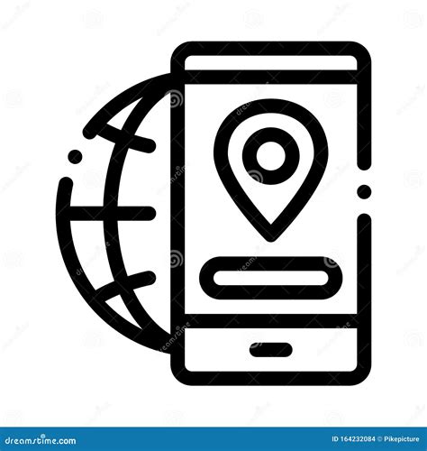 Geolocation Icon Vector Outline Illustration Stock Vector