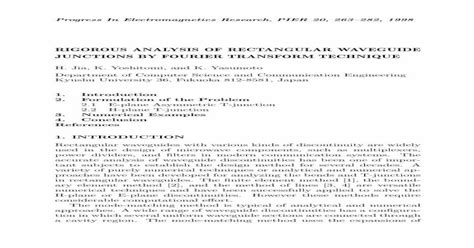 pdf rigorous analysis of rectangular waveguide …rigorous analysis of