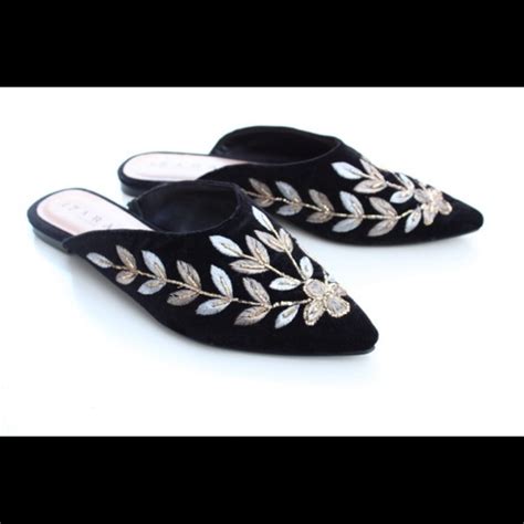 Zara Shoes Zara Trafaluc Limited Edition Embellished Flat Mules Poshmark