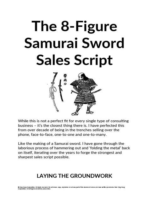 the 8 figure samurai sword sales script compress pdf copyright