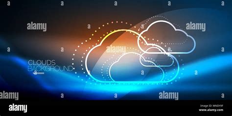 Vector Cloud Computing Storage Concept Vector Blue Cloud Computing Storage Concept Neon
