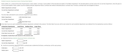 Solved Multiple Production Department Factory Overhead Rate Chegg Com