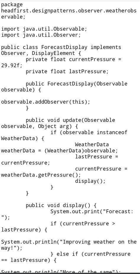 Package Headfirst Designpatterns Observer Weatherobs Chegg