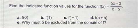 Solved Find the indicated function values for the function | Chegg.com