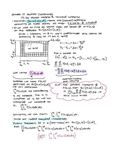 Note Apr 10 2023 Multiple Integration Iterated Integrals Fubini Theorem Chapter 17