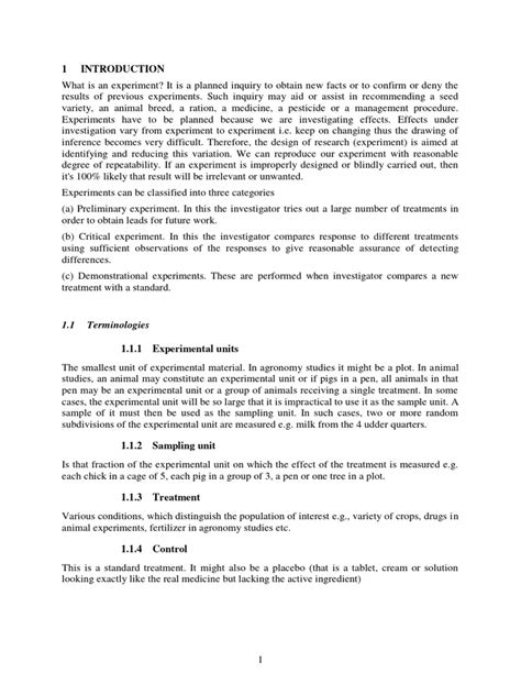 Design Notes 1 Pdf Statistical Hypothesis Testing Experiment