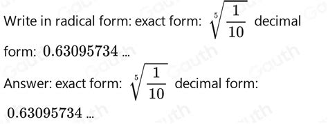 Solved Write 10 Frac 1 5 In Surd Form [algebra]