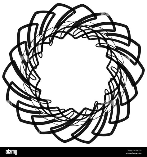 monochrome spirograph element with intersecting lines abstract vector