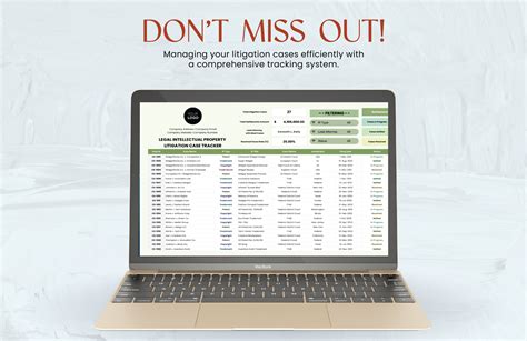 Legal Intellectual Property Litigation Case Tracker Template In Excel