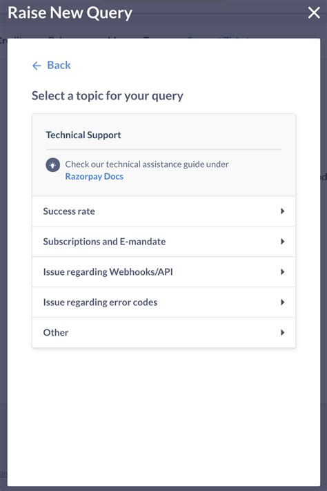 support razorpay docs