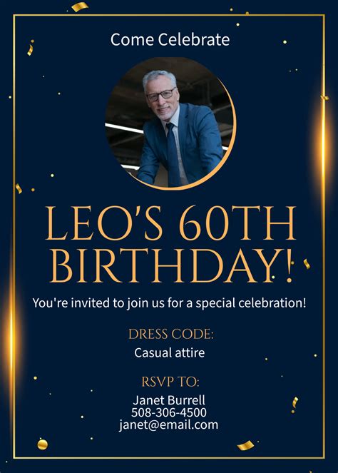 Free 60th Birthday Invitation Templates Editable And Printable