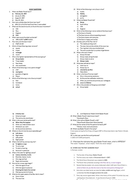 Scout Question Base Download Free Pdf Knot Scouting