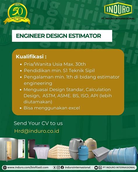 Loker Desain Estimator Engineer Induro Lowongankerja Pt Induro