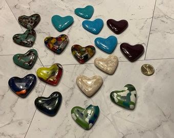 Precut Fusible Glass Hearts Coe Piece Multi Color Etsy