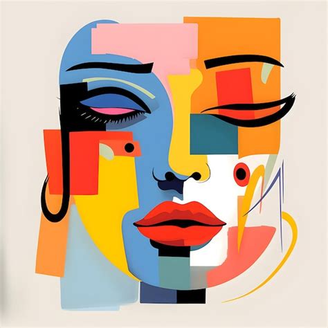 Premium Ai Image Photo Abstract Modern Art Picasso Style Human Woman
