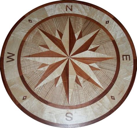 Sweet Looking Rose Compass Floor Medallion Wood Floors Wood Art