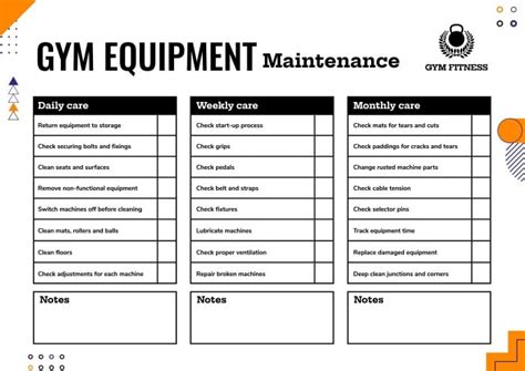Gym Equipment Maintenance Checklist Discounts Shoponline Rbkbm