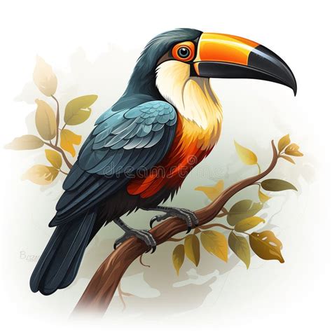 Toucan Cartoon Vector Realistic Isolated On White Stock Illustration