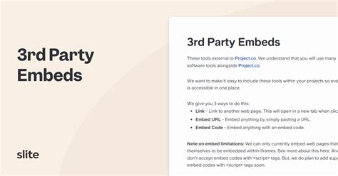3rd Party Embeds