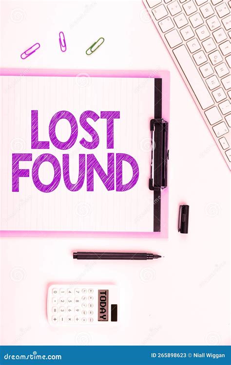 Sign Displaying Lost Found Word Written On Things That Are Left Behind