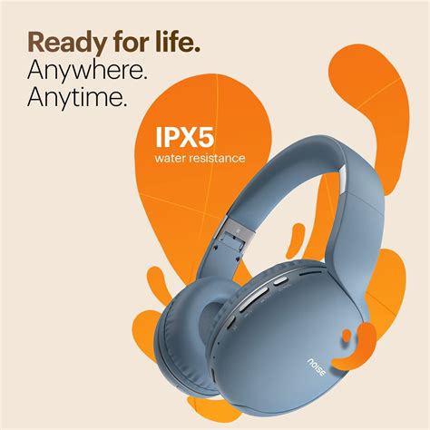 Buy Noise Two Bluetooth Headphone With Mic Upto 50 Hours Playtime Over Ear Serene Blue