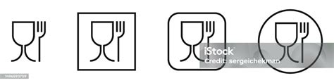 Food Grade Plastic Food Safe Material Wine Glass And Fork Symbol Stock