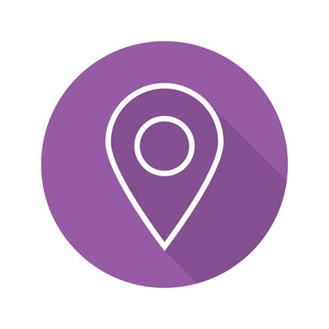 Pinpoint Flat Linear Long Shadow Icon Geo Location Mark Vector Line Symbol 3764122 Vector Art