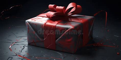 A Beautifully Wrapped T With A Red Ribbon And Bow Hype One