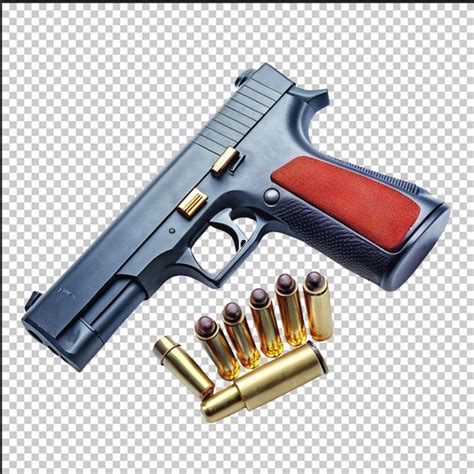 Premium Psd Firearm With Ammunition In White Background