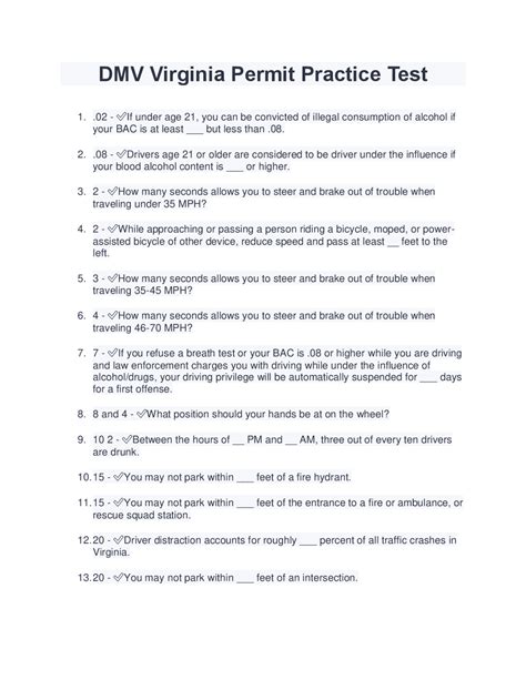 Mva Answers Permit Test Dmv Practice Permit