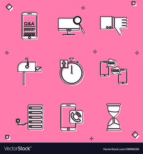 Set Mobile Question And Exclamation Computer Vector Image