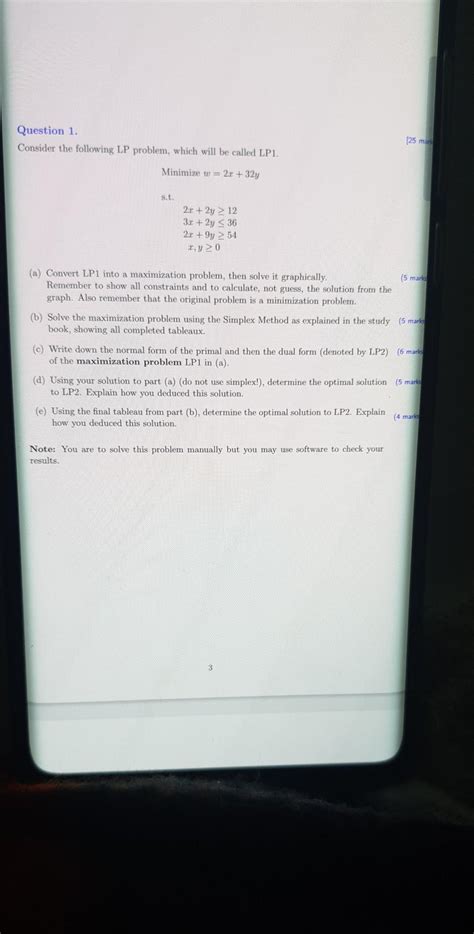 Solved Consider The Following Lp Problem Which Will Be