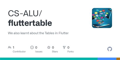 Fluttertable Lib Main Dart At Master CS ALU Fluttertable GitHub