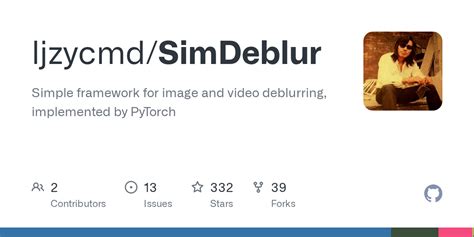 Github Ljzycmdsimdeblur Simple Framework For Image And Video