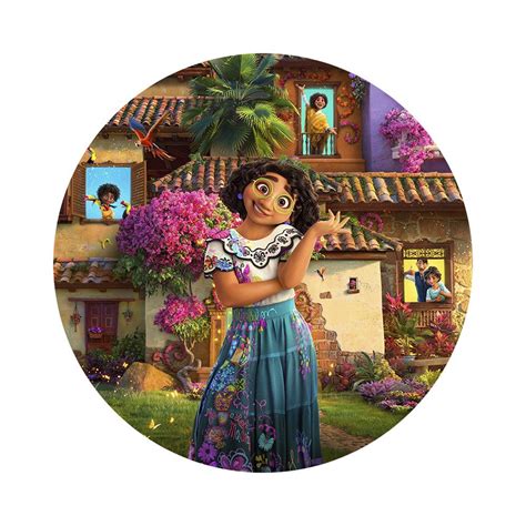 Painel Redondo Abre Fácil Pegue Monte Tema Encanto ESTAMPARIA NET