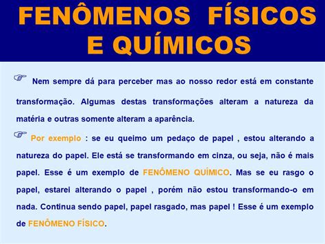 Exercicios Fenomenos Fisicos E Quimicos Roaredu