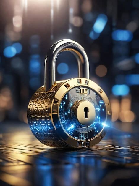 Premium Ai Image Creative Ultraviolet Background Hologram Lock The Concept Of Security Safe