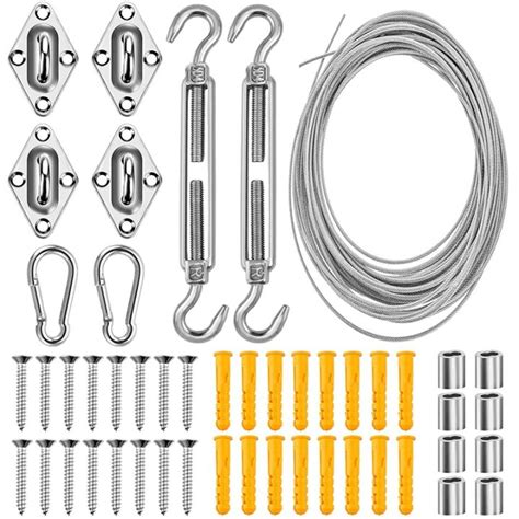 33pcs Garden Wire Cable Railing Wire Fence Roll Kits Heavy Duty 304