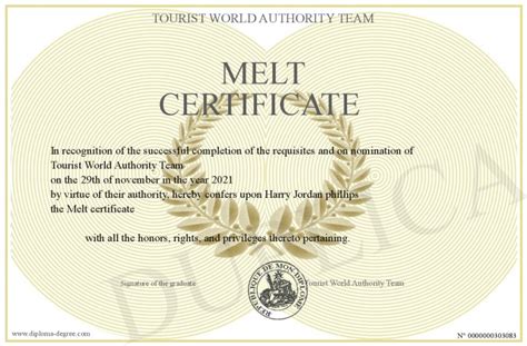 Melt Certificate